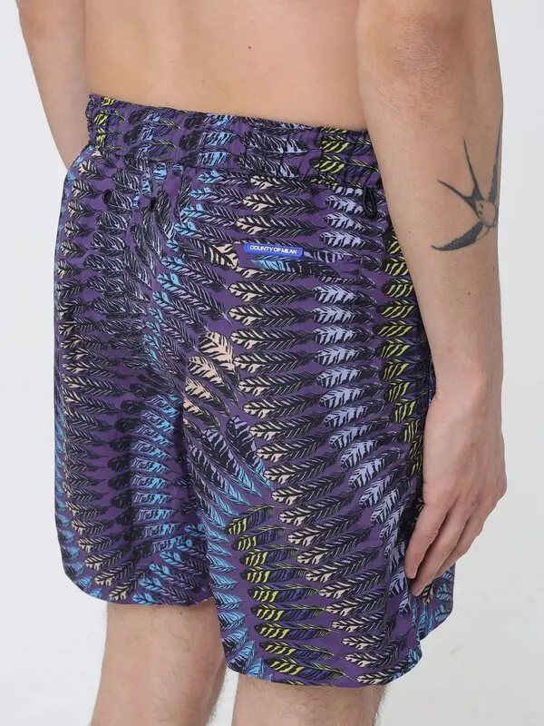 COUNTY OF MILAN Graphic Print Swim Shorts - Violet