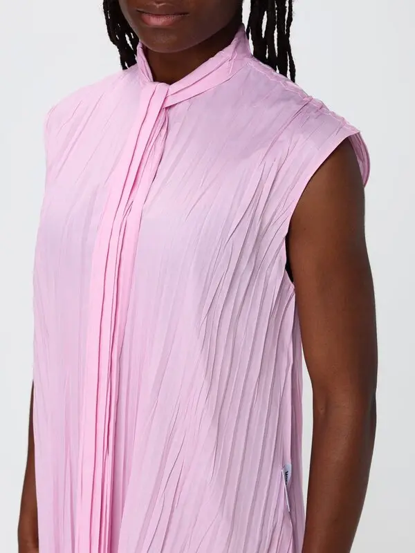 Moschino Pleated Cotton Blend Mini Dress