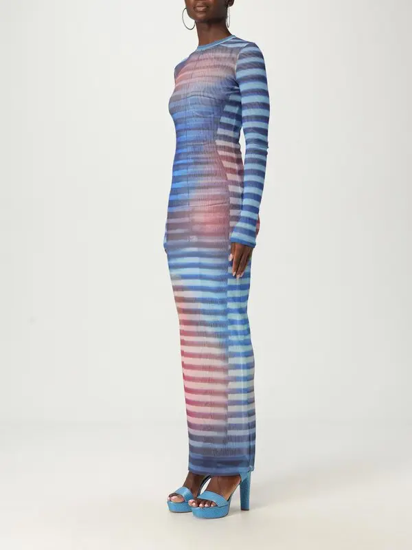 JEAN PAUL GAULTIER Long Sleeve Striped Maxi Dress