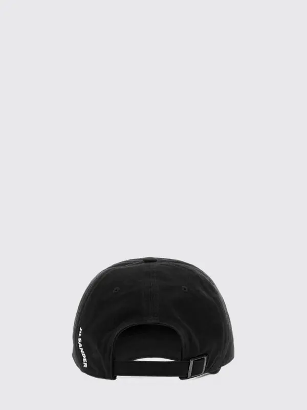 JIL SANDER Cotton Twill Baseball Cap With Embroidered Logo - Black