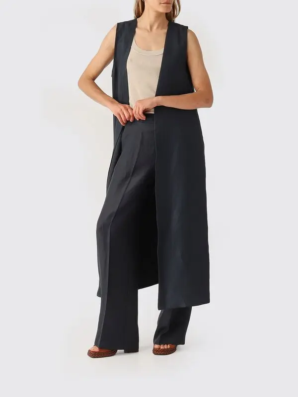 Liviana Conti Long Linen Blend Vest