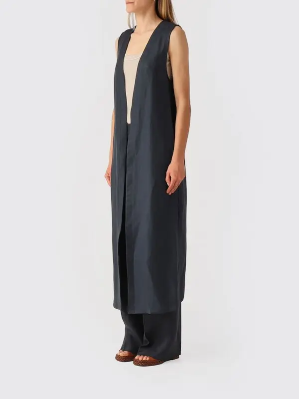 Liviana Conti Long Linen Blend Vest