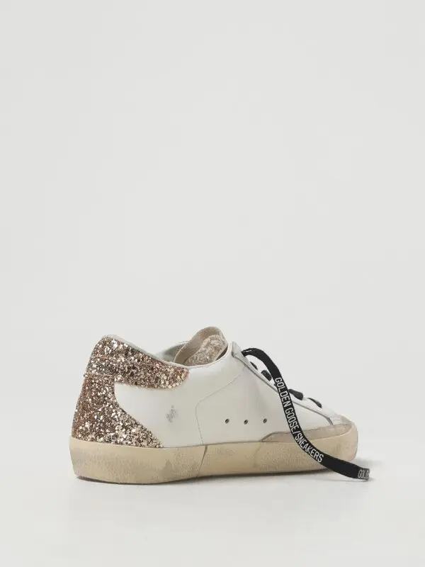 GOLDEN GOOSE Super-star Distressed Leather And Glitter Lace-up Sneakers