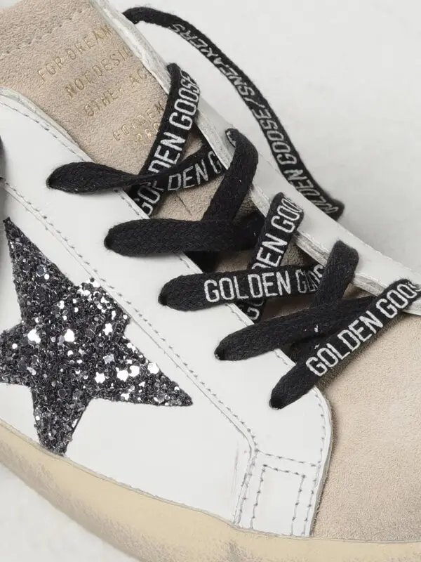 GOLDEN GOOSE Super-star Distressed Leather And Glitter Lace-up Sneakers