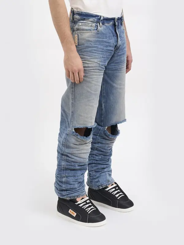 PDF Distressed Denim Flared Jeans