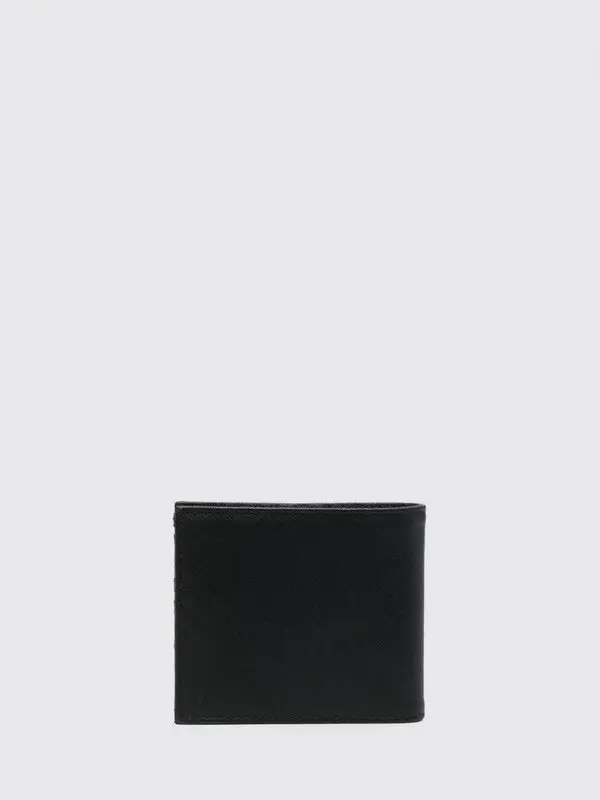Emporio Armani Saffiano Bifold Wallet With Monogram And Eagle Logo