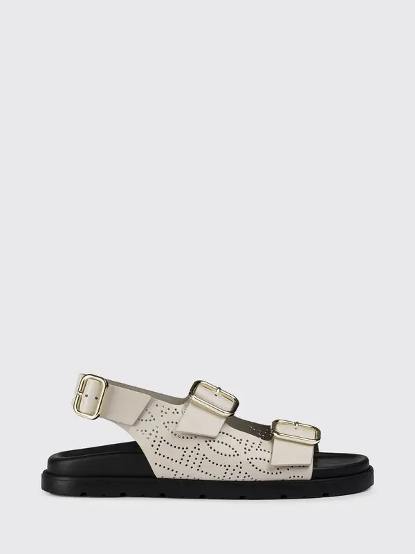 DOUCAL'S Perforated Leather Sandals - White