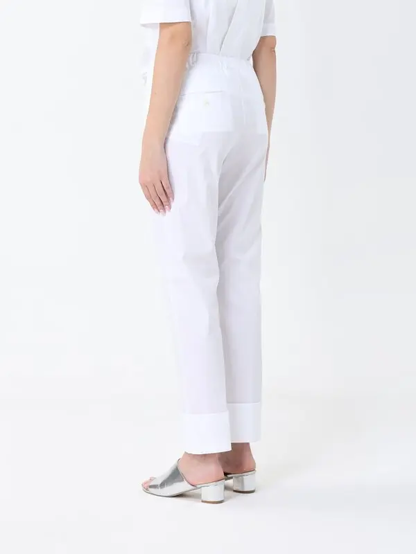 SEMICOUTURE Romana Cotton Poplin Trousers - Brown