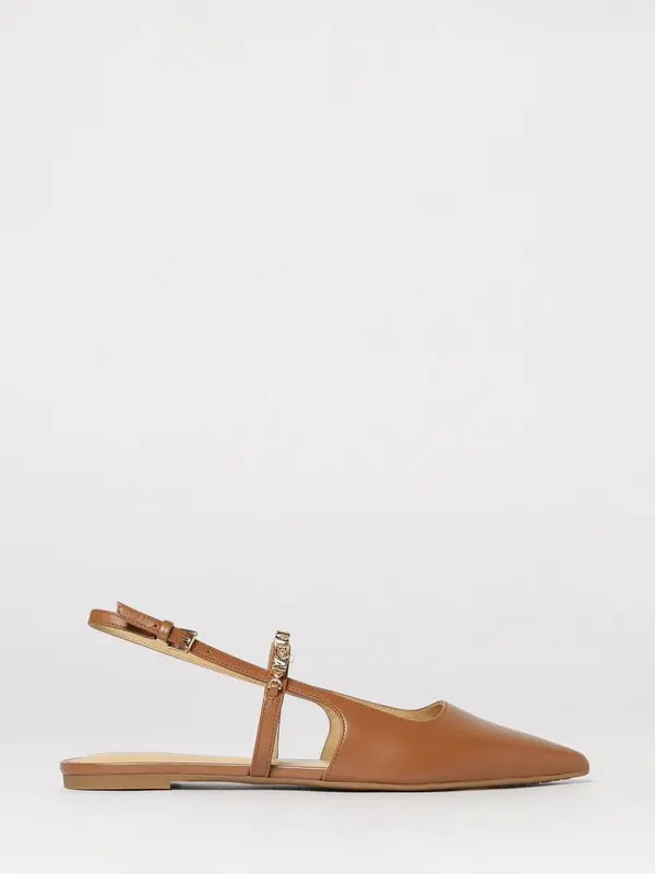 Michael Kors Dina Flex Leather Slingback Ballerinas - Brown