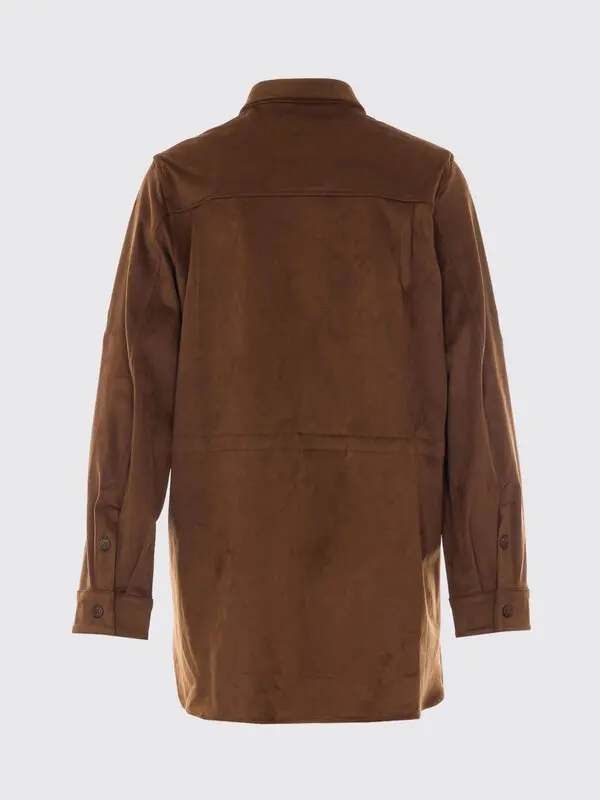 URBANCODE Faux Suede Shirt With Spread Collar - Brown