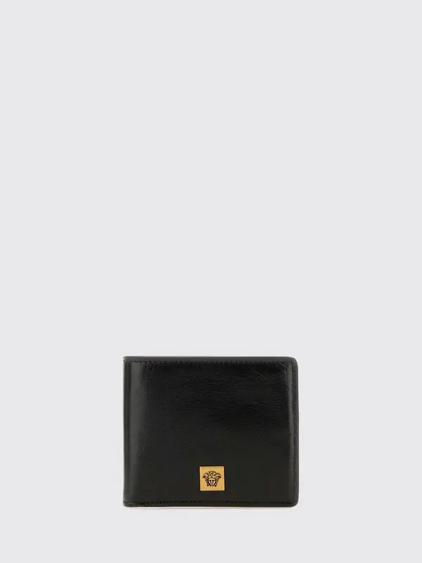 Versace Medusa Plaque Bifold Leather Wallet