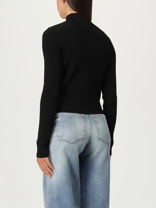 DIESEL® Ribbed High Neck Top With Logo Detail