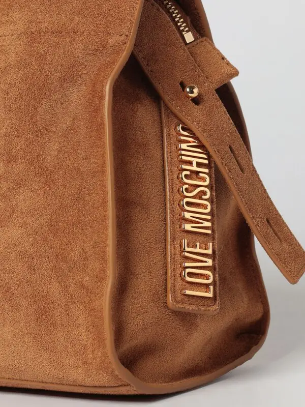 Moschino Faux Suede Bag - Camel