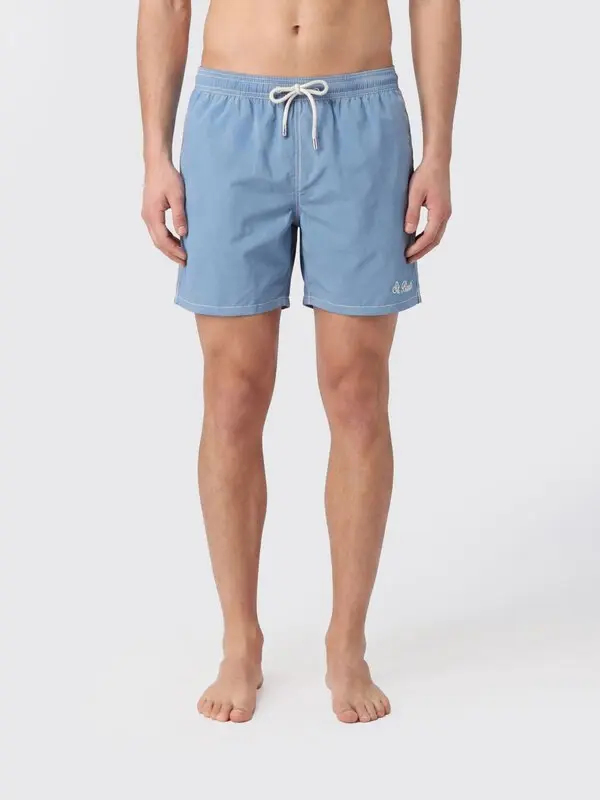 MC2 SAINT BARTH Checked Nylon Swim Shorts - Gnawed Blue