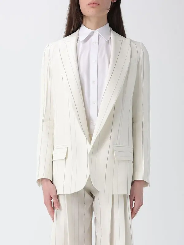SEMICOUTURE Striped Single Breasted Blazer