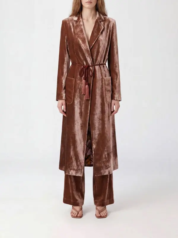 La DoubleJ Velvet Robe-style Coat With Matching Belt