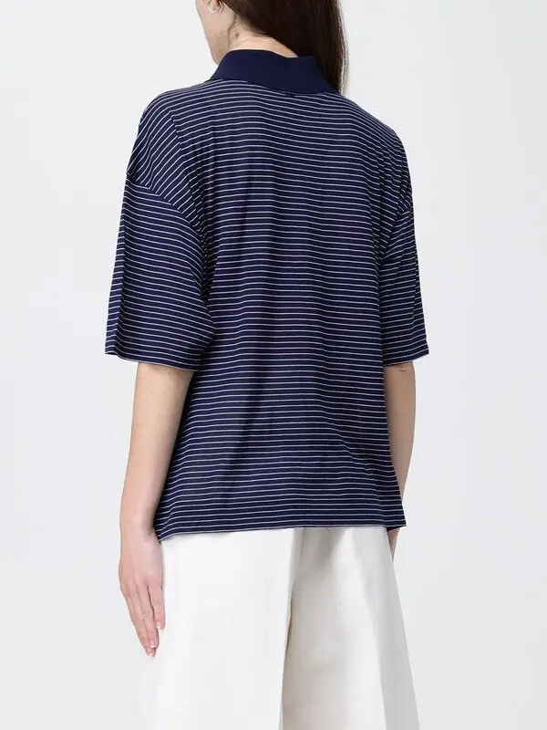 AMI Paris Striped Cotton Polo Shirt