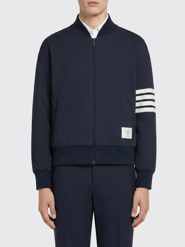 Thom Browne 4-bar Viscose Blend Bomber Jacket - Blue
