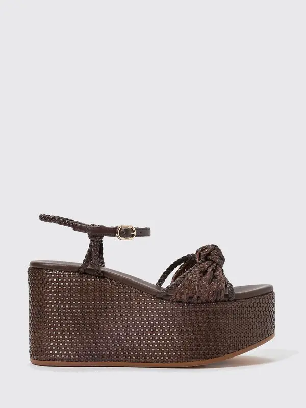 TWINSET Woven Polyurethane Wedge Sandals