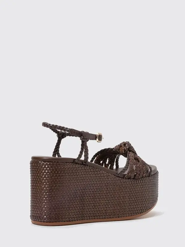 TWINSET Woven Polyurethane Wedge Sandals