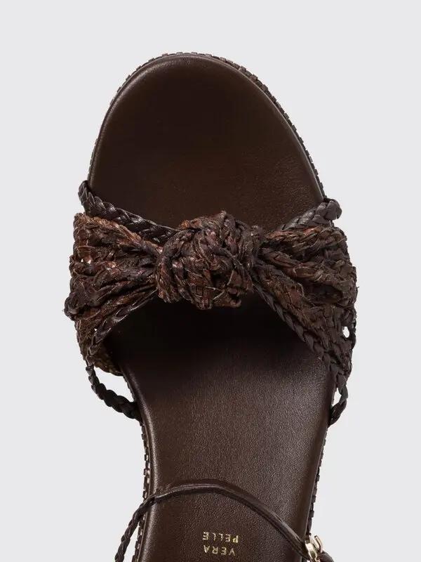 TWINSET Woven Polyurethane Wedge Sandals