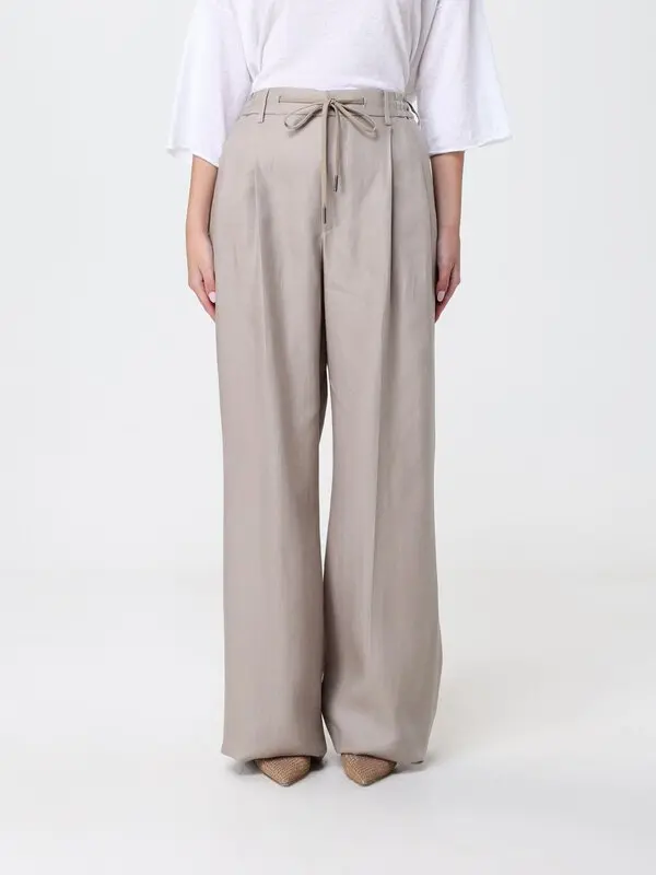 Tagliatore Linen Wide-leg Trousers - Grey