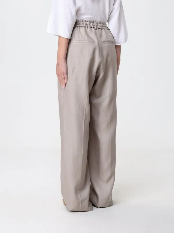 Tagliatore Linen Wide-leg Trousers - Grey