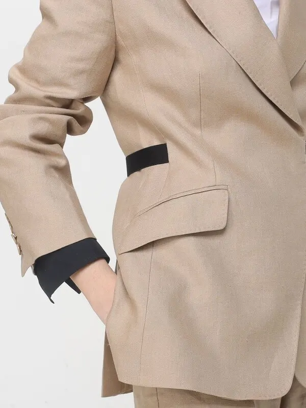 Max Mara Fionda Blazer In Linen With Webbing