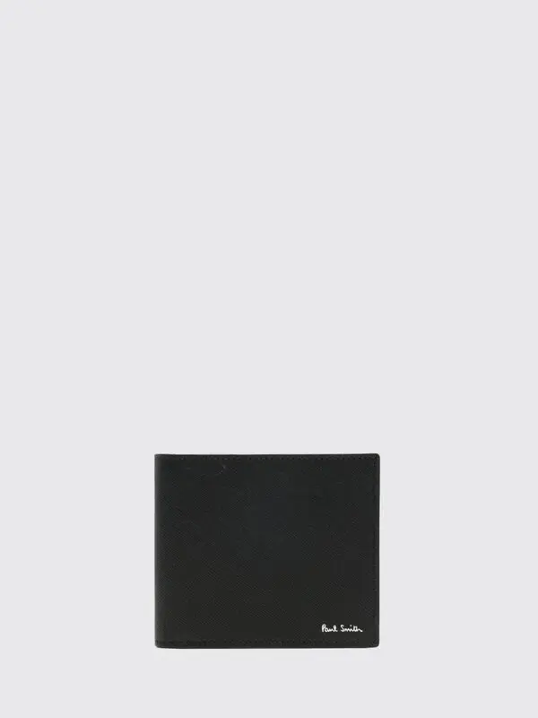 Paul Smith Bifold Leather Wallet With Interior Graphic Print - Black
