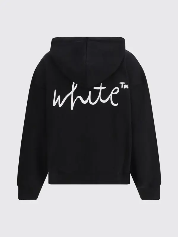 Off-White Cotton Hoodie With Logo