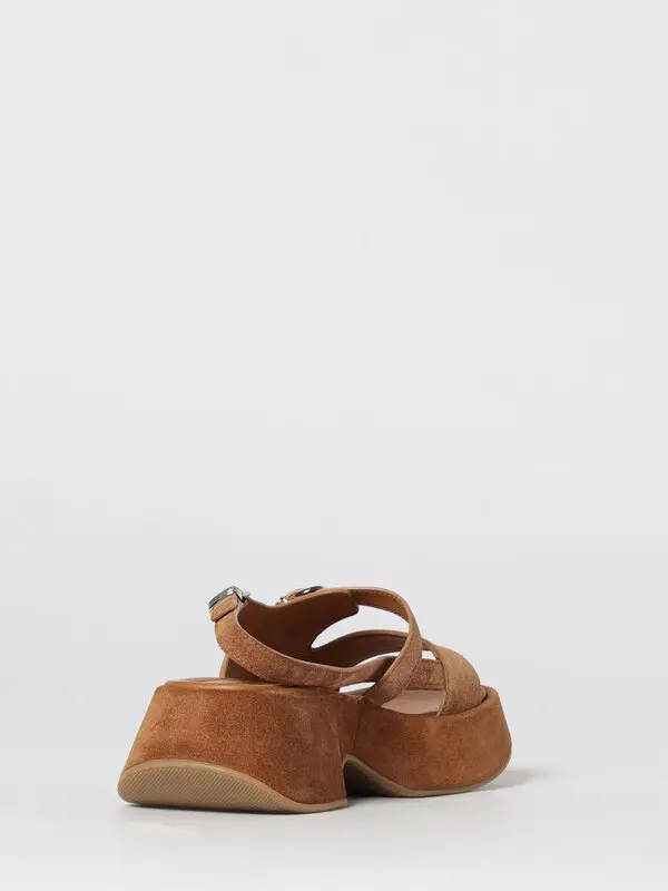 VIC MATIE Suede Platform Sandals - Brown