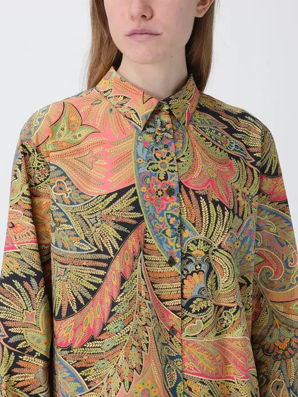Etro Paisley Print Stretch Cotton Shirt