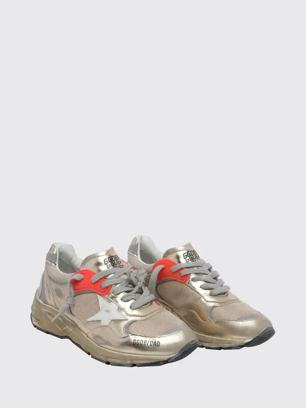 GOLDEN GOOSE Dad Star Sneakers In Mesh And Laminated Leather - Silver