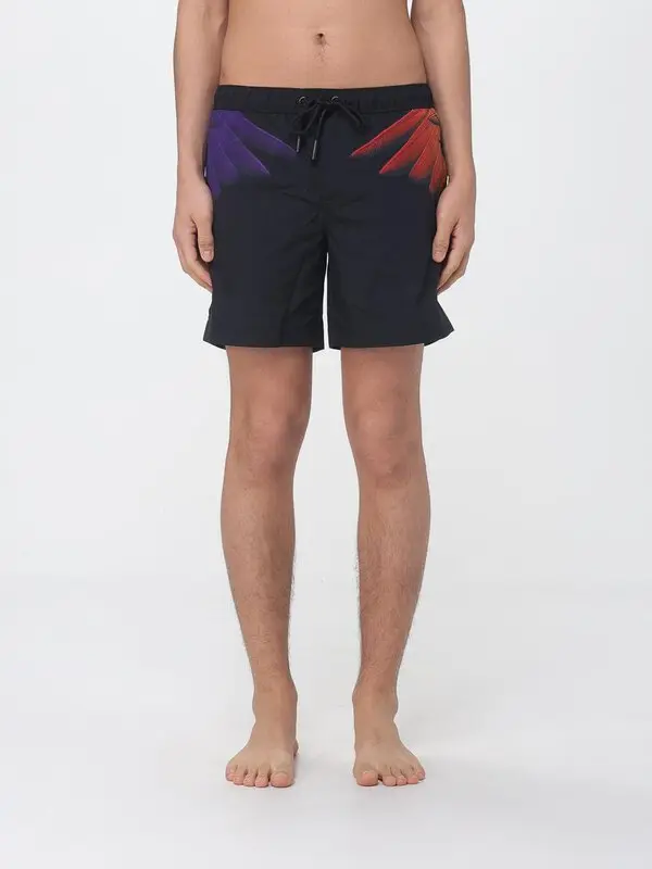 COUNTY OF MILAN Graphic Print Swim Shorts - Black