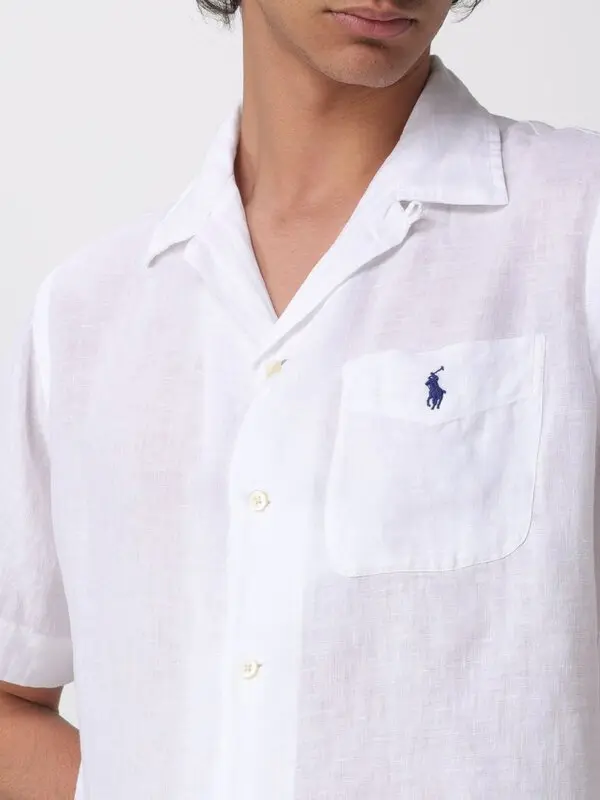 Polo Ralph Lauren Logo Linen Shirt - White