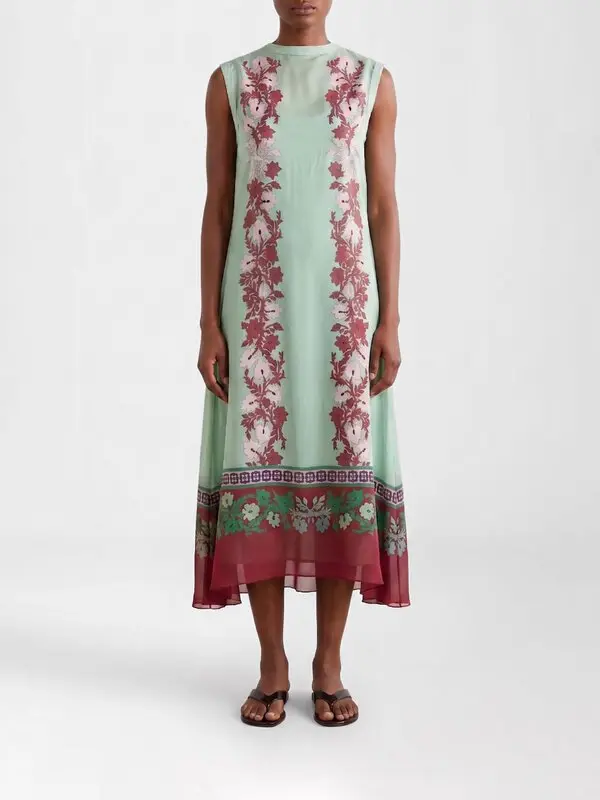 La DoubleJ Maria Floral Print Silk Midi Dress