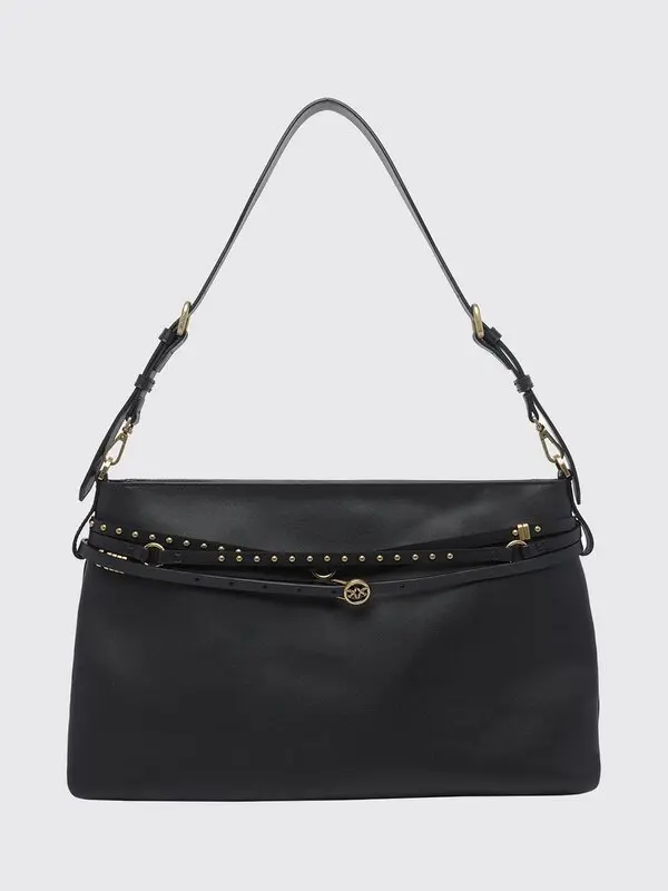 Pinko Leather Belt Bag With Stud Embellishments - Black