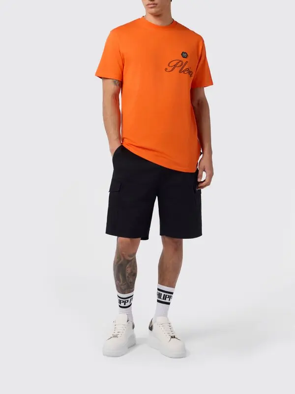 Philipp Plein Cotton T-shirt With Logo - Orange