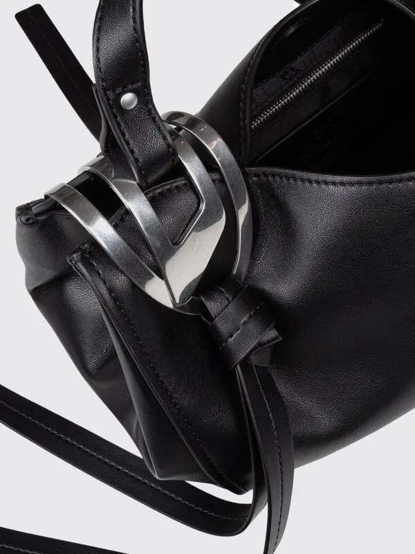 DIESEL® Knot-d Smooth Leather Handbag With Oval D Logo