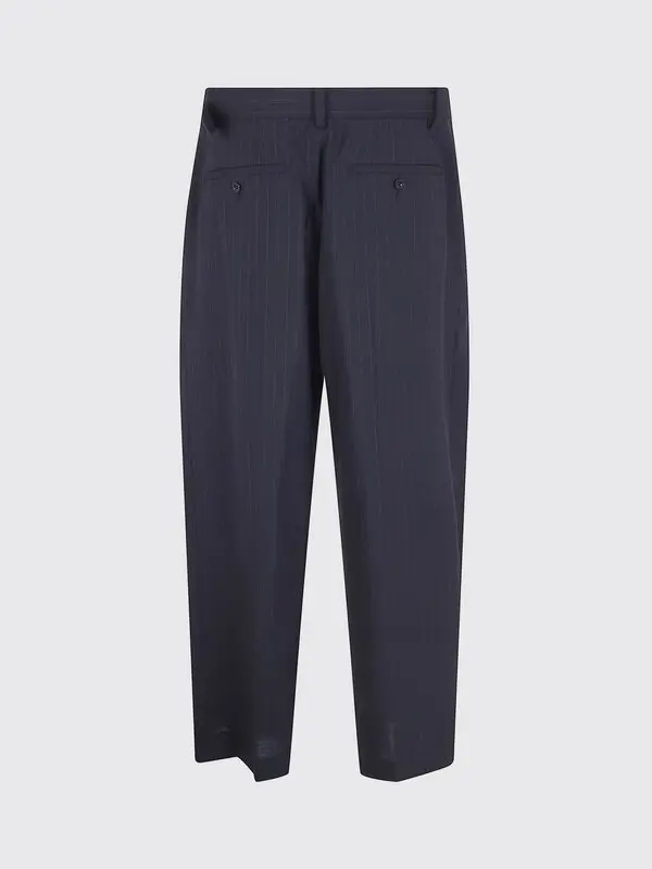 Sacai Belted Pinstriped Cotton Tailored Trousers