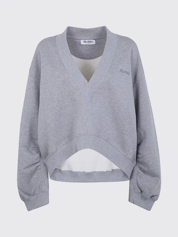 Attico Logo Embroidered V-neck Sweatshirt