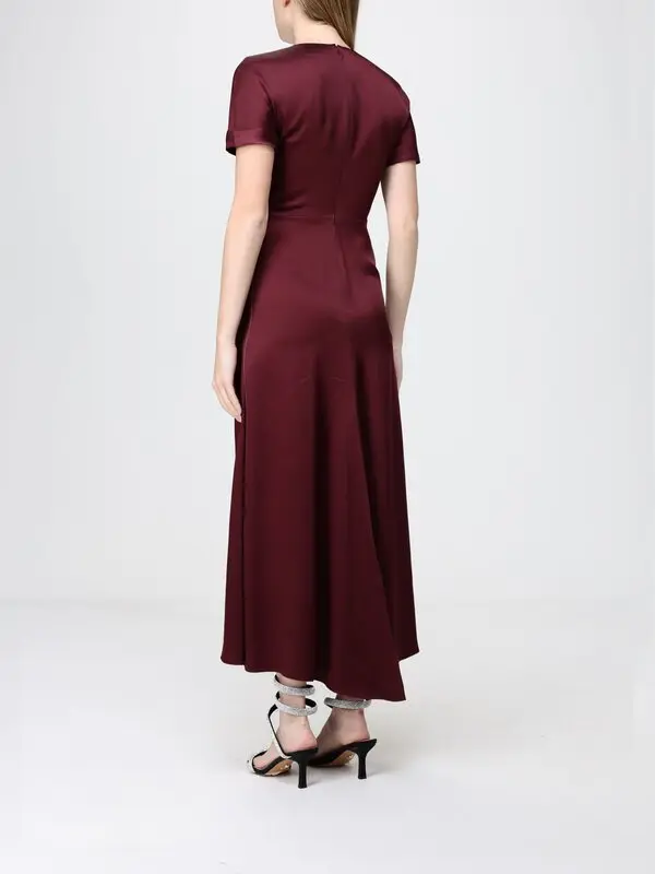 Victoria Beckham Ruched Satin Midi Dress