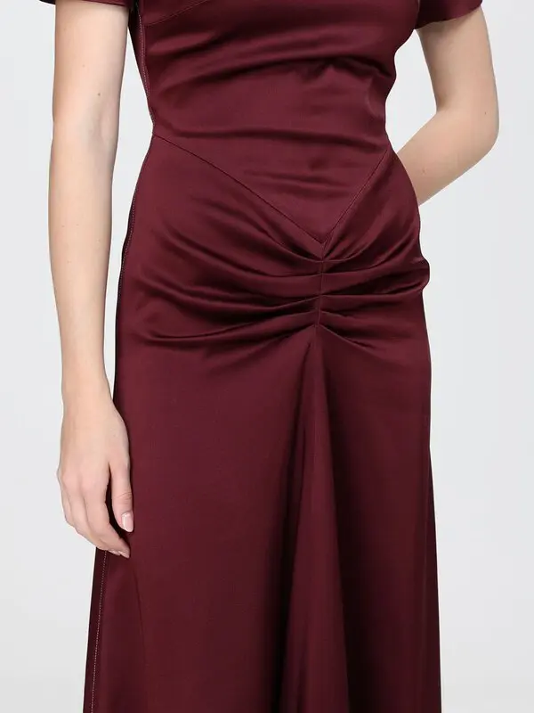 Victoria Beckham Ruched Satin Midi Dress