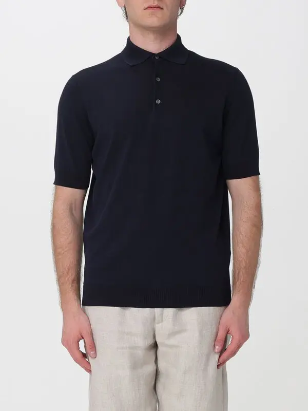 LARDINI Cotton Knit Polo Shirt