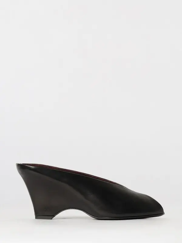 Khaite Leather Wedge Mule Sandals
