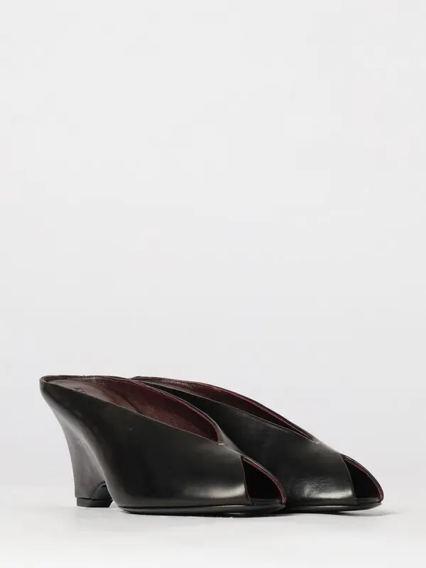 Khaite Leather Wedge Mule Sandals
