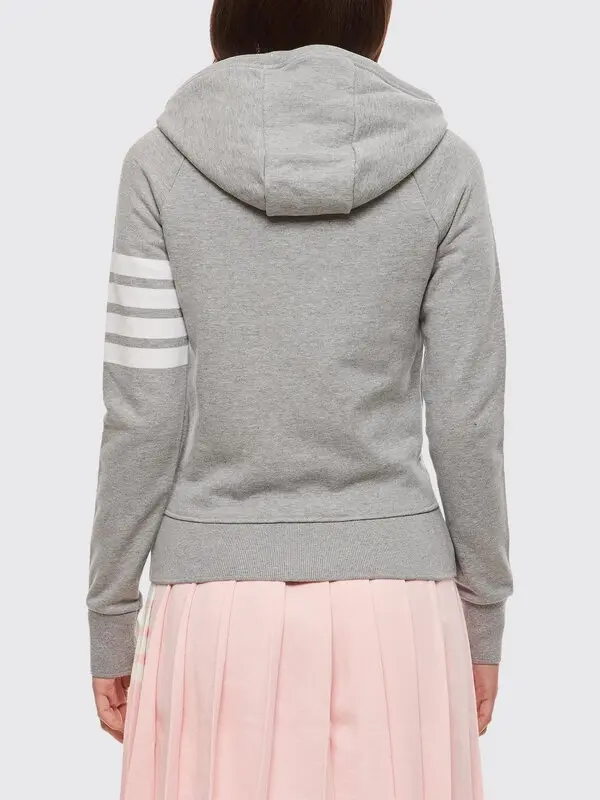 Thom Browne 4-bar Stripe Zip-up Hoodie - Grey