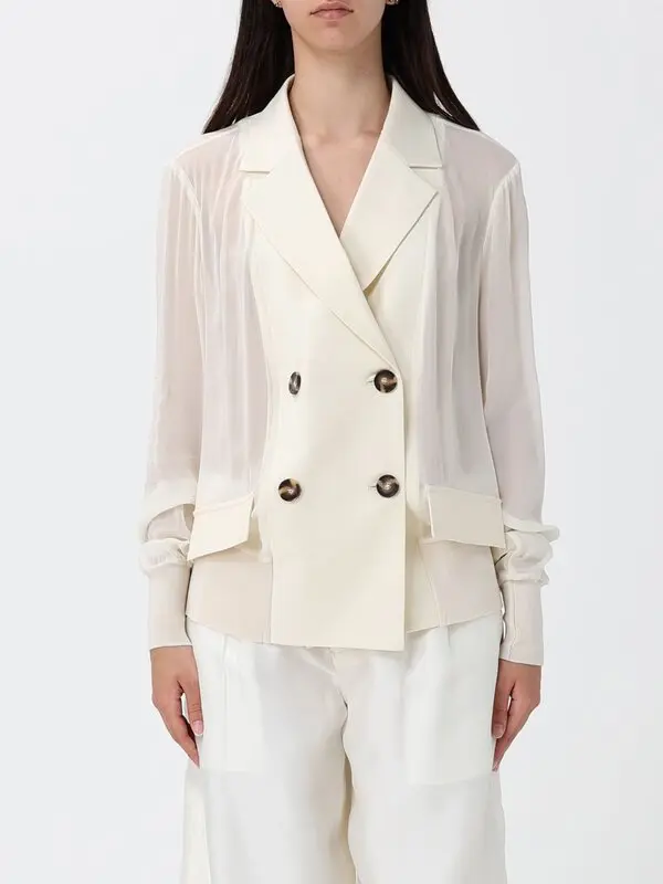 MEIMEIJ Double-breasted Wool Blend Blazer - Yellow