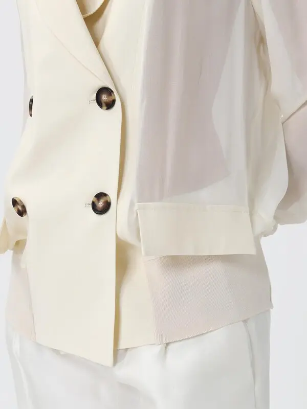 MEIMEIJ Double-breasted Wool Blend Blazer - Yellow