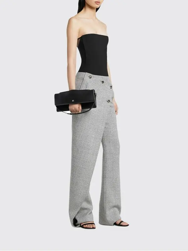 COURREGES Cuff Leather Shoulder Bag With Adjustable Strap
